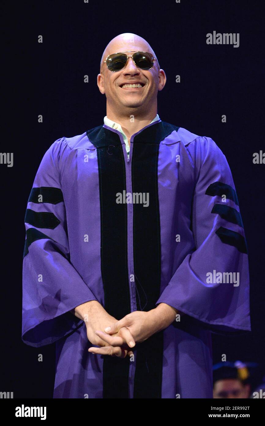 Actor Vin Diesel attends Hunter College's Spring Graduation ceremony at ...