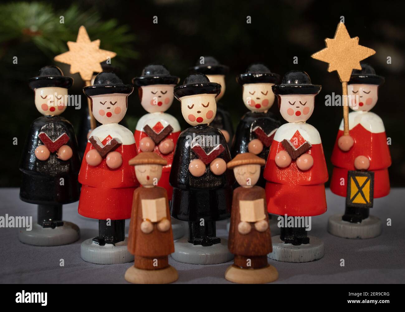 small wooden figures - low depth of field Stock Photo - Alamy