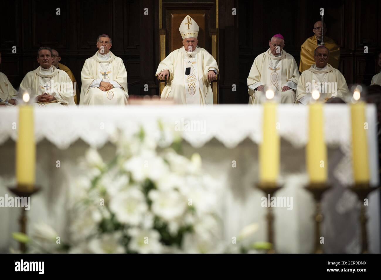 Devotees attend Corpus Chrisit celebrations in Warsaw, Poland on May 31 ...