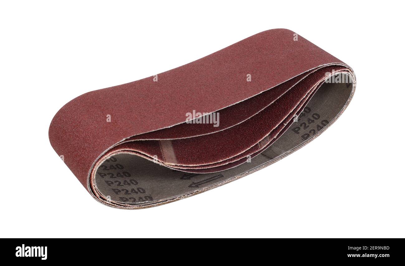 Tools Building and repair - Machine emery paper isolated in white ...