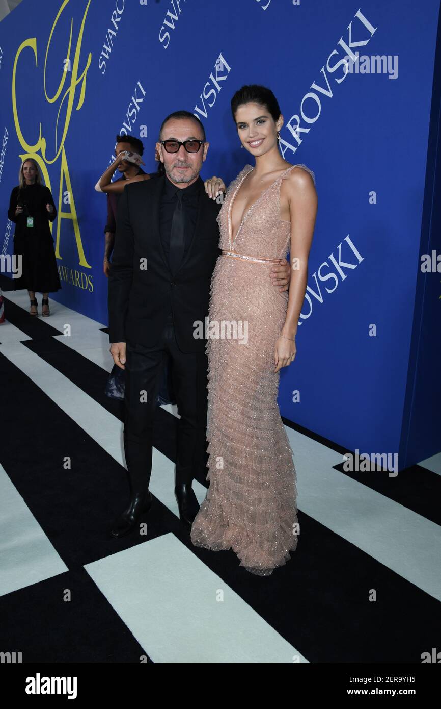 Gilles Mendel, Sara Sampaio at cocktail reception during the 2018 CFDA ...