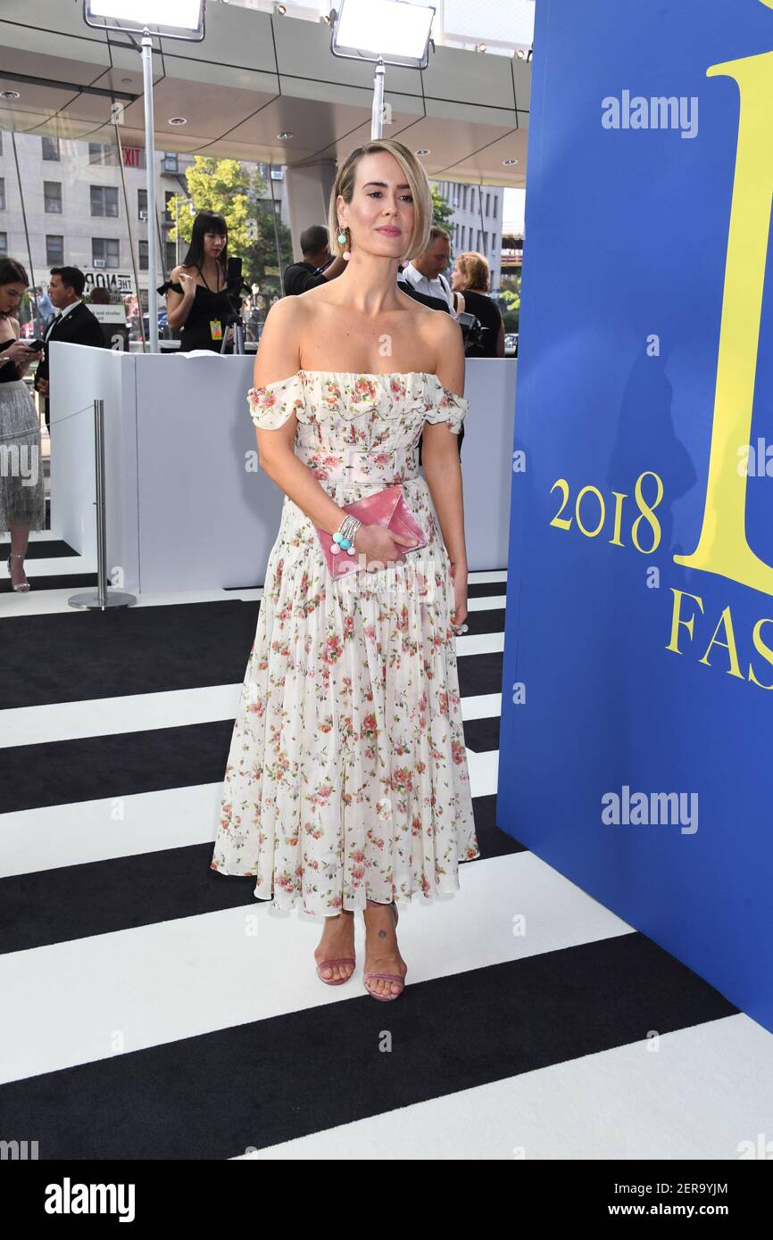 Sarah Paulson at cocktail reception during the 2018 CFDA Awards Hosted ...