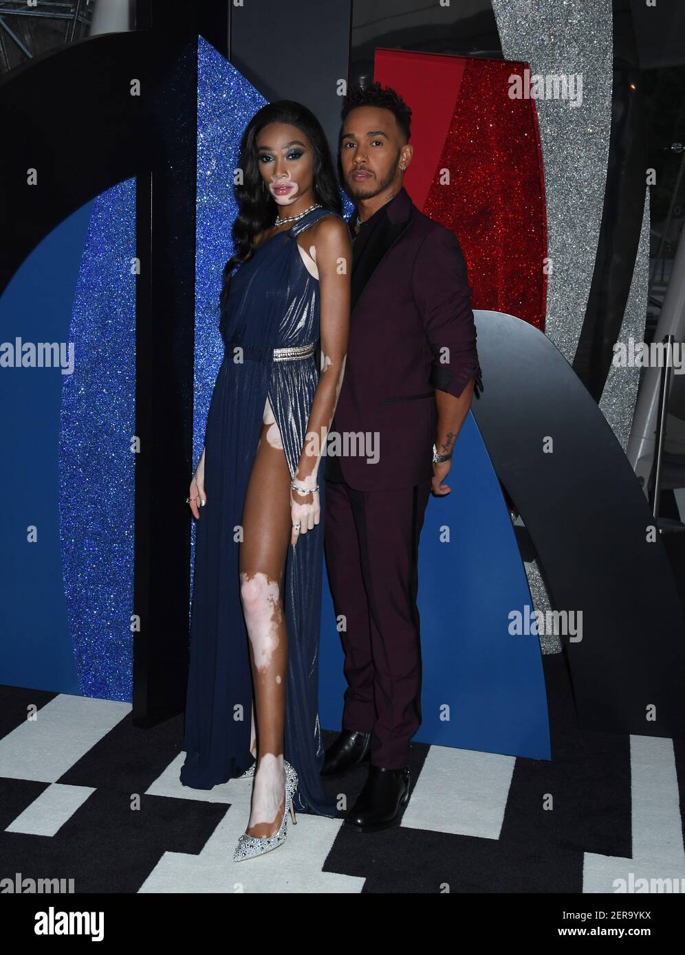 Winnie Harlow, Lewis Hamilton at cocktail reception during the 2018 ...