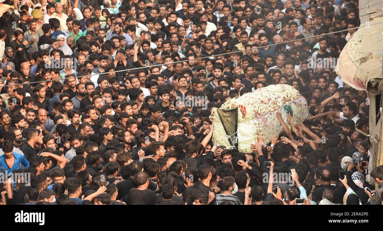 LUCKNOW, INDIA - JUNE 6: A massive procession is seen commemorating the ...