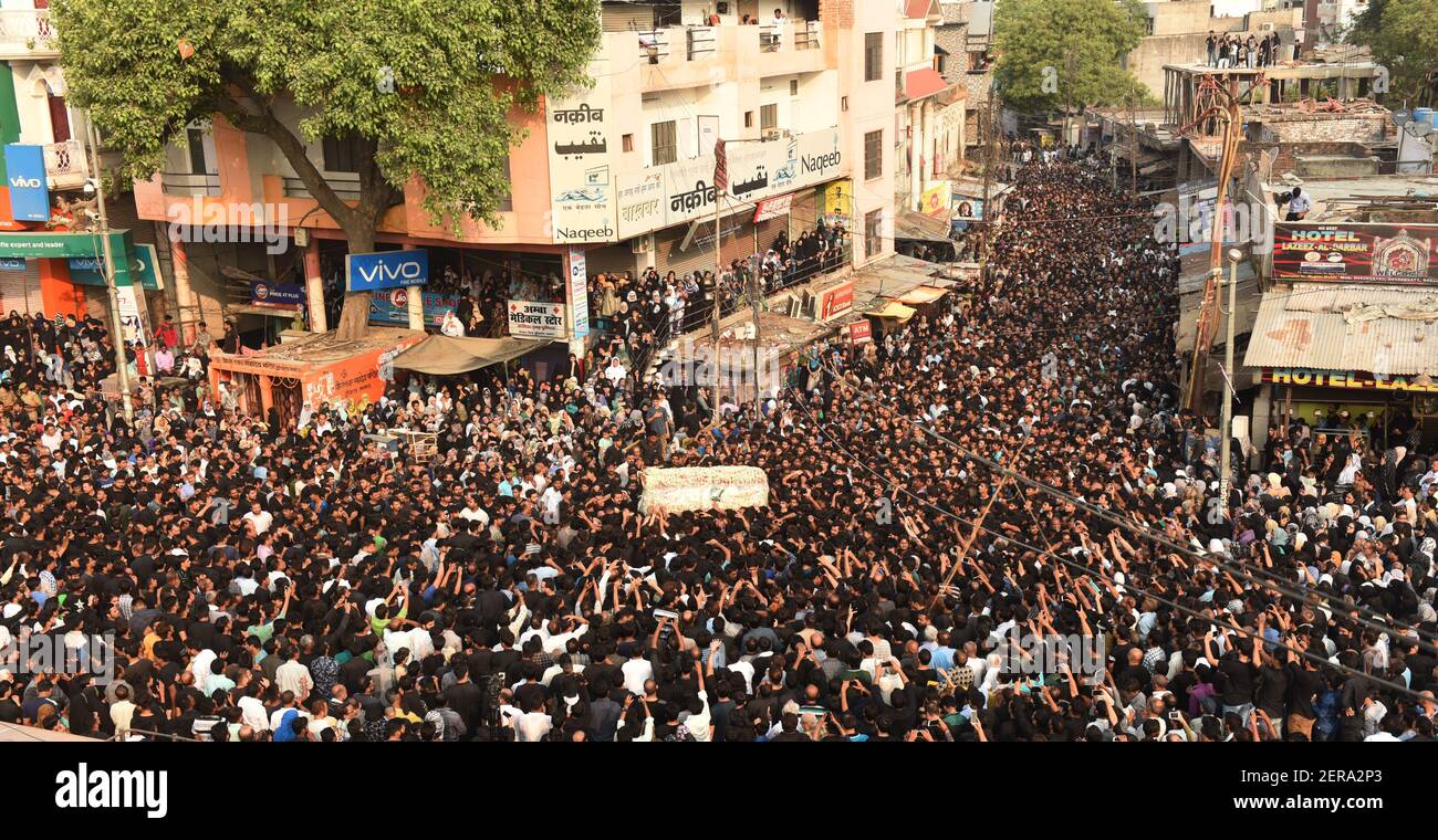 LUCKNOW, INDIA - JUNE 6: A massive procession is seen commemorating the ...