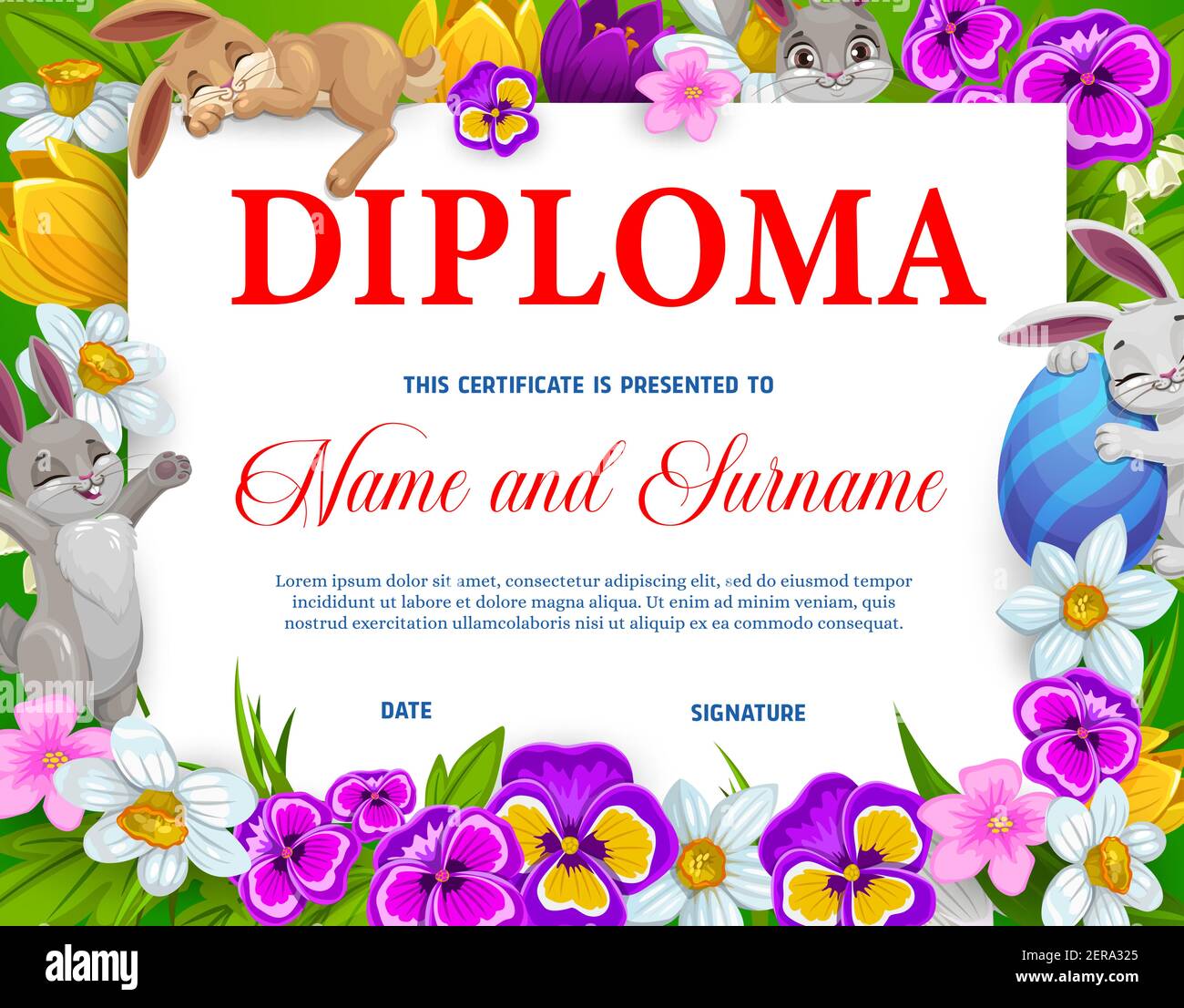 Kindergarten Diplomas Templates For Flowers