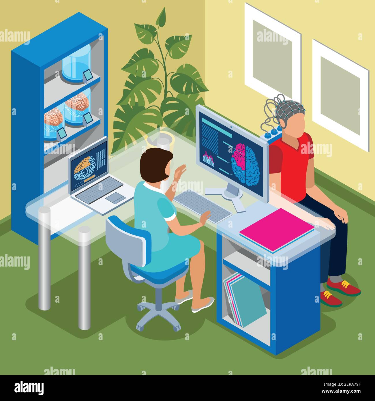 Medicine of the future isometric composition with appointment at ...