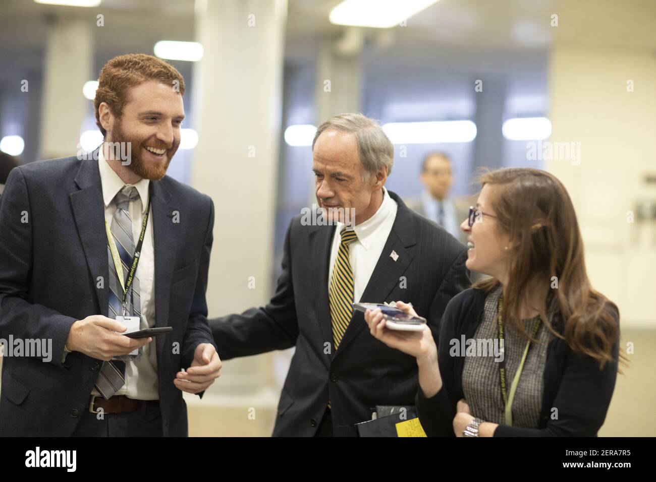 United States Senator Tom Carper, Democrat of Delaware, talks with ...