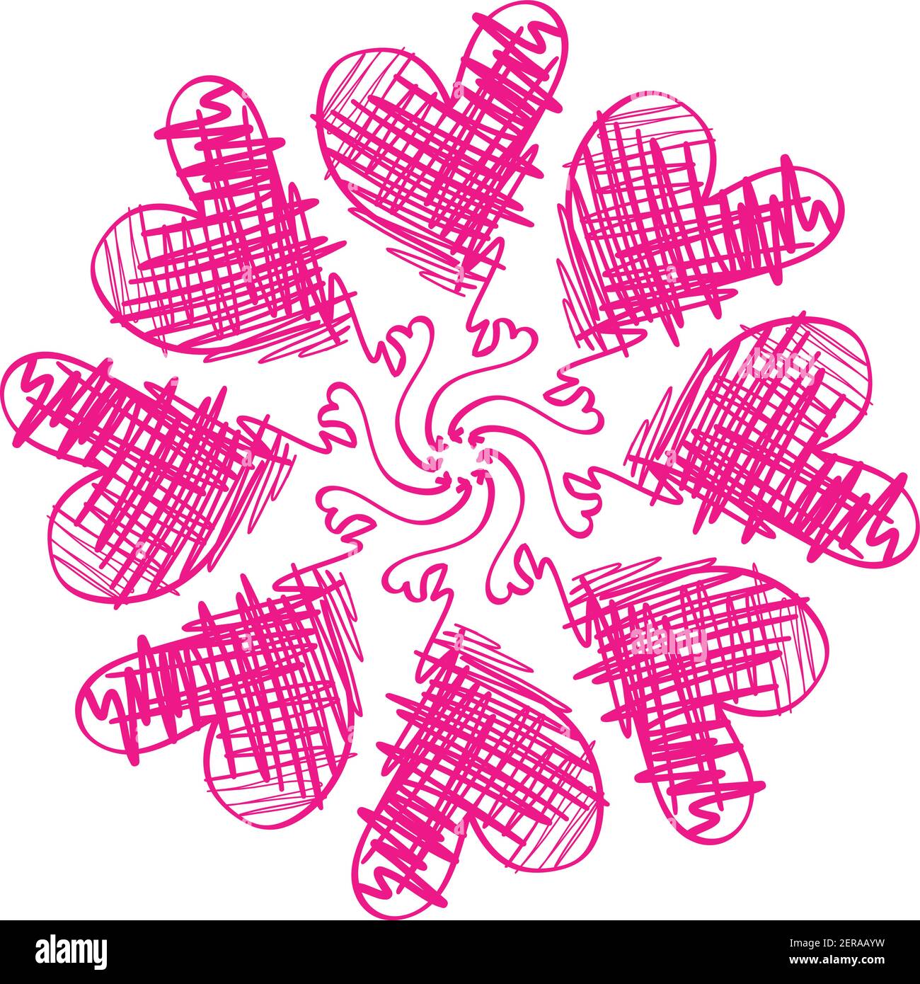 sketch of Romantic shape heart symbol. Love sign graphics. Hand ...