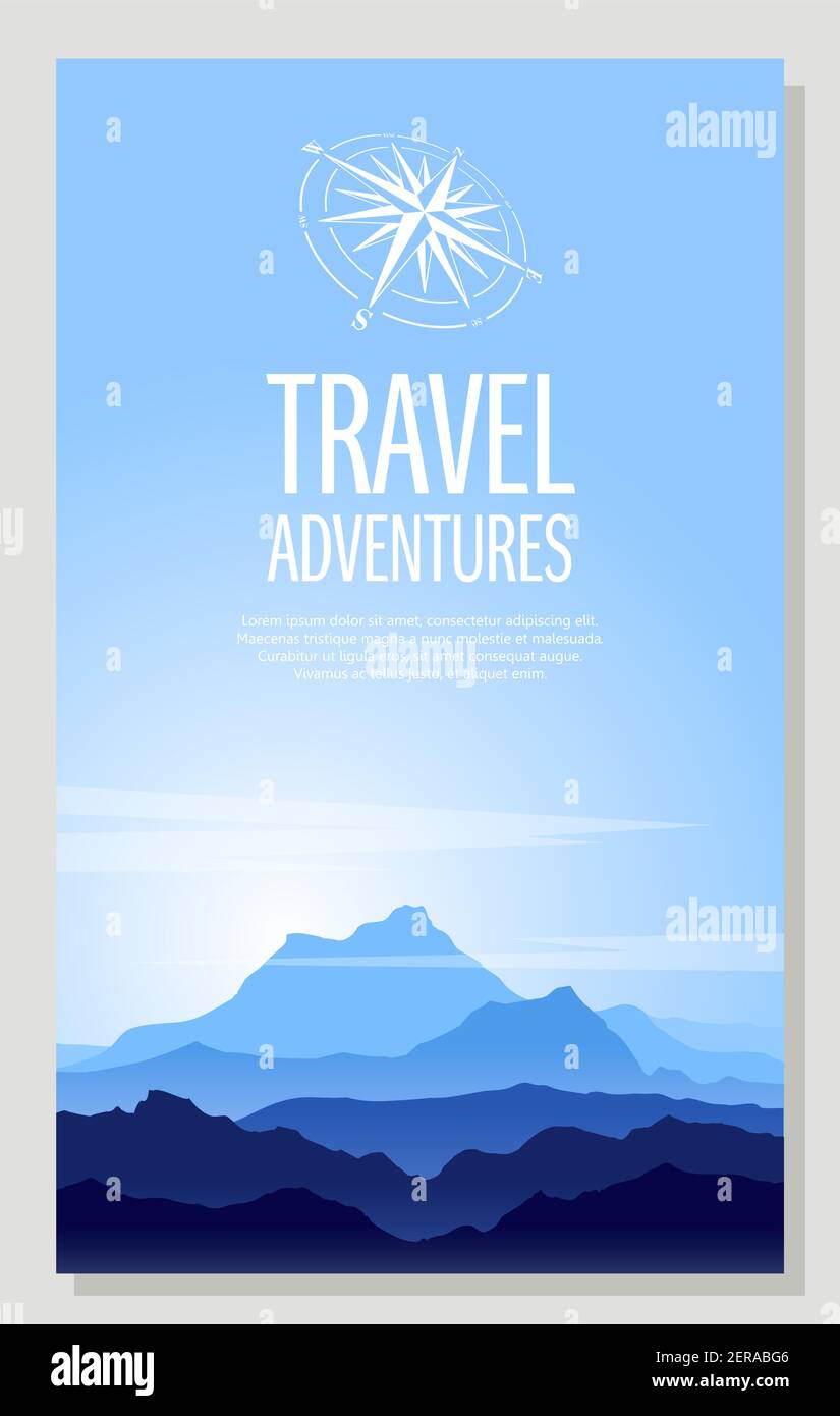 Mountains vector poster hi-res stock photography and images - Alamy