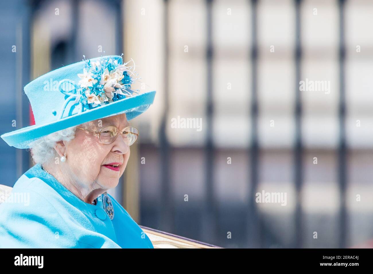 Queen Elizabeth II during Trooping the Colour 2018 ceremony, marking ...