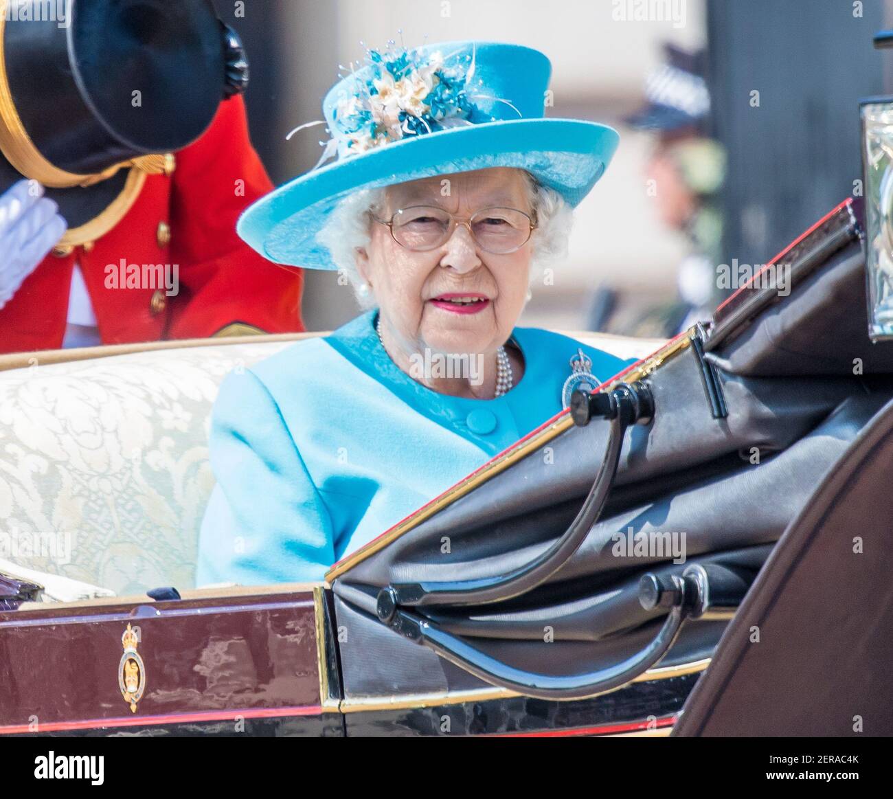 Queen Elizabeth II during Trooping the Colour 2018 ceremony, marking ...