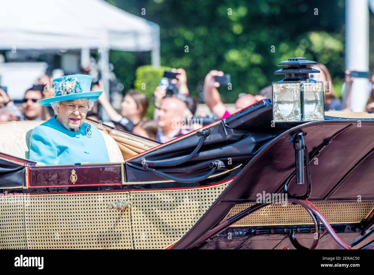 Queen Elizabeth II during Trooping the Colour 2018 ceremony, marking ...