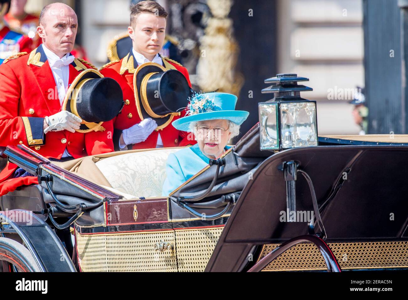 Queen Elizabeth II during Trooping the Colour 2018 ceremony, marking ...