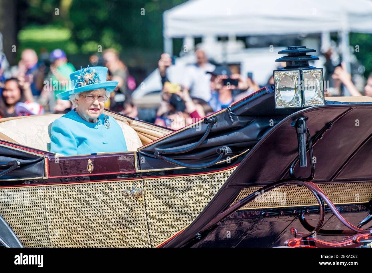 Queen Elizabeth II during Trooping the Colour 2018 ceremony, marking ...