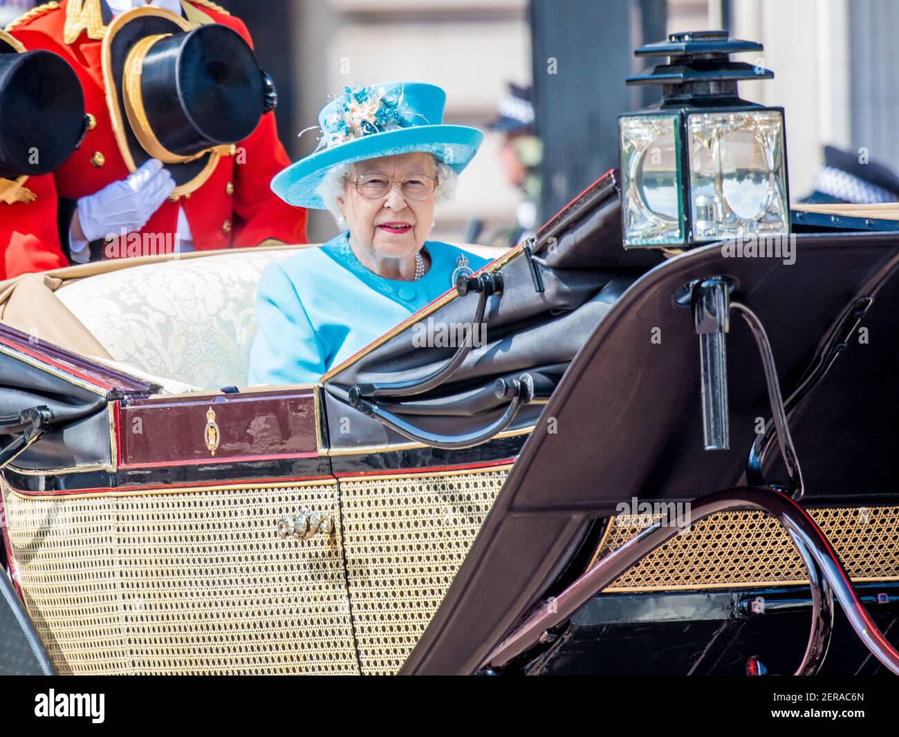 Queen Elizabeth II during Trooping the Colour 2018 ceremony, marking ...