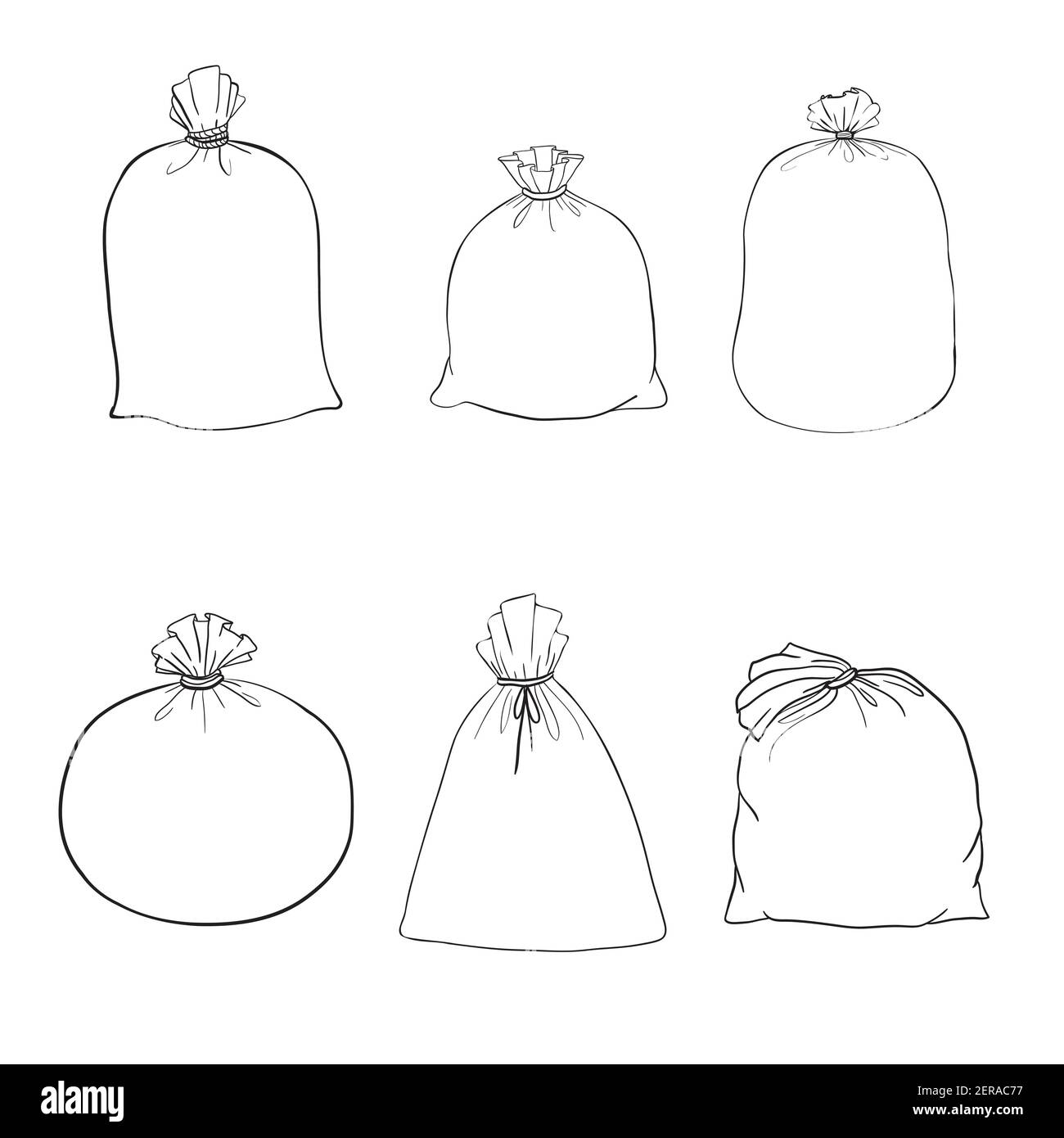 Canvas sack vector. Set canvas bag Illustration Stock Vector Image ...