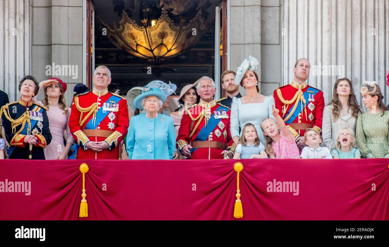 The Royal family during Trooping the Colour ceremony, marking the ...