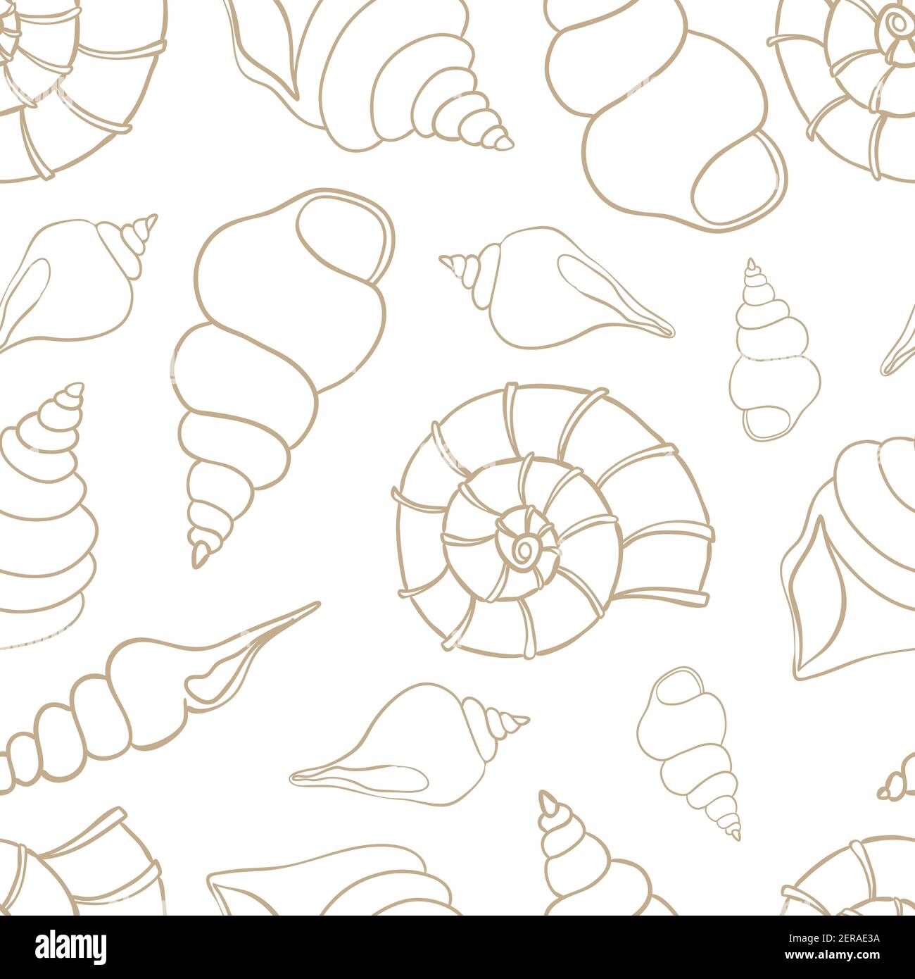 Seashell seamless pattern. Scallop vector background Stock Vector Image & Art - Alamy