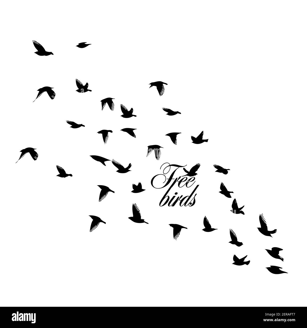 A flock of flying birds. Vector illustration Stock Vector Image & Art ...