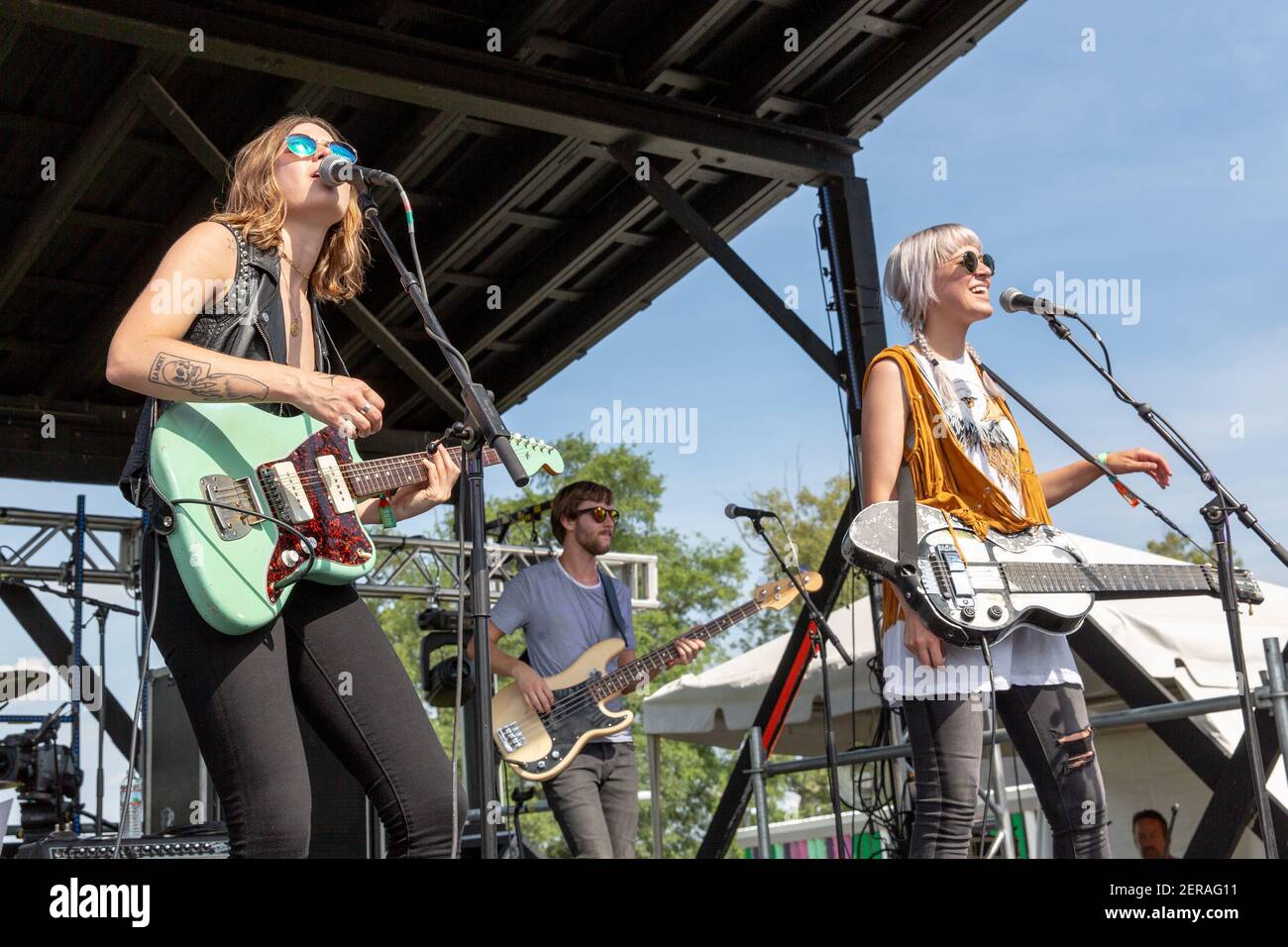 Rebecca Lovell and Megan Lovell of Larkin Poe during Bonnaroo Music and ...
