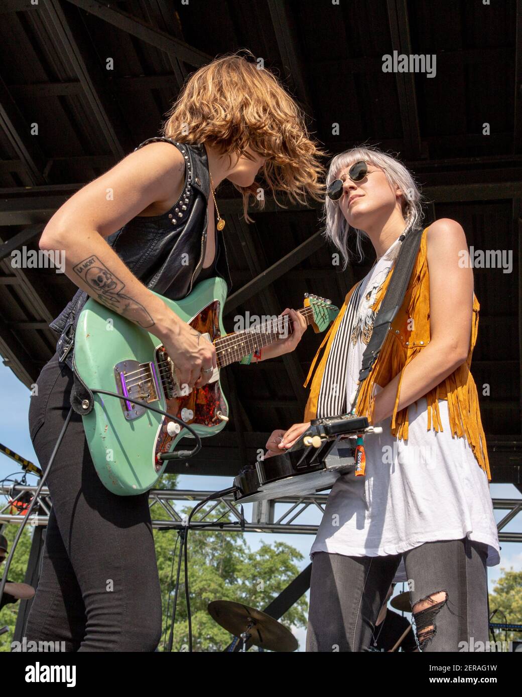 Rebecca Lovell and Megan Lovell of Larkin Poe during Bonnaroo Music and ...