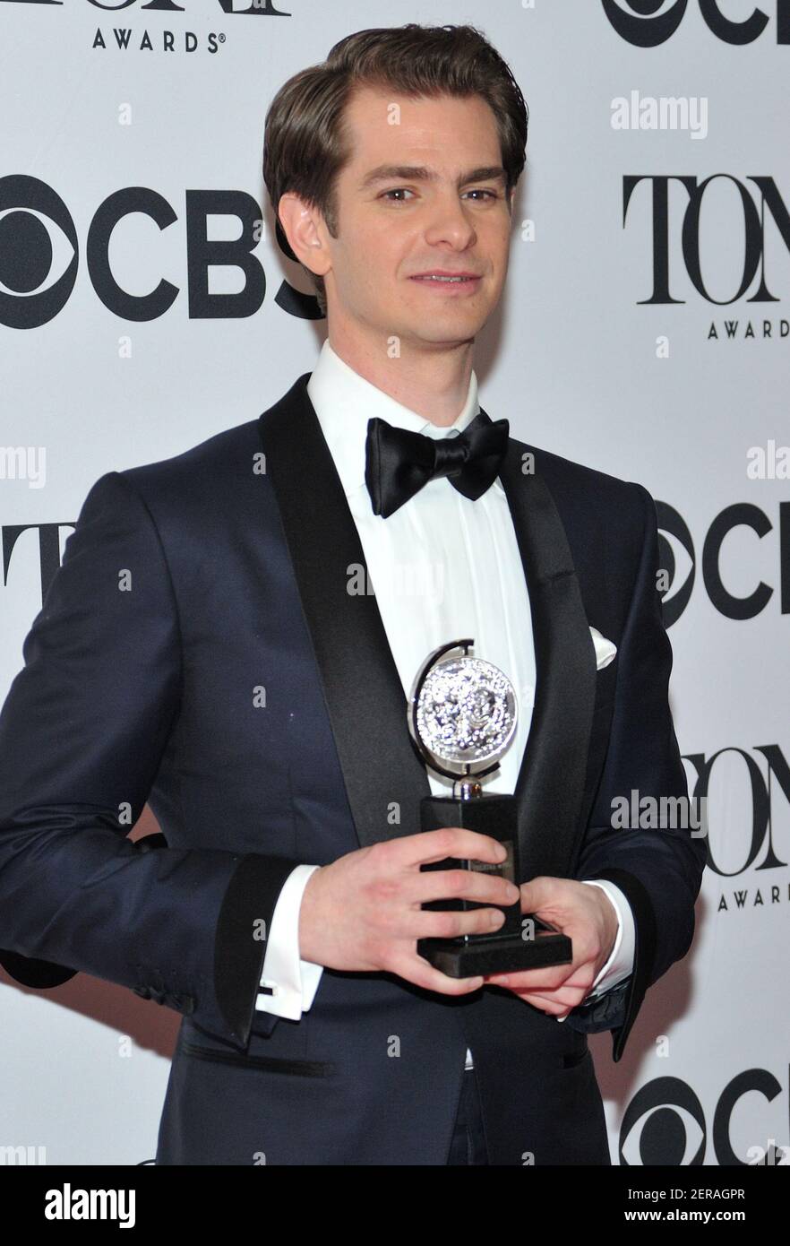 Leading Actor in a Play winner Andrew Garfield in the pressroom at the ...