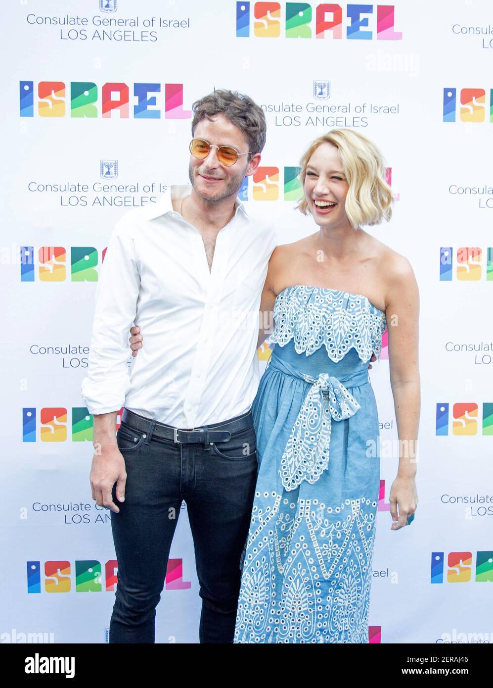 Michael Aloni and Yael Grobglas attend the Israel’s Official 70th ...