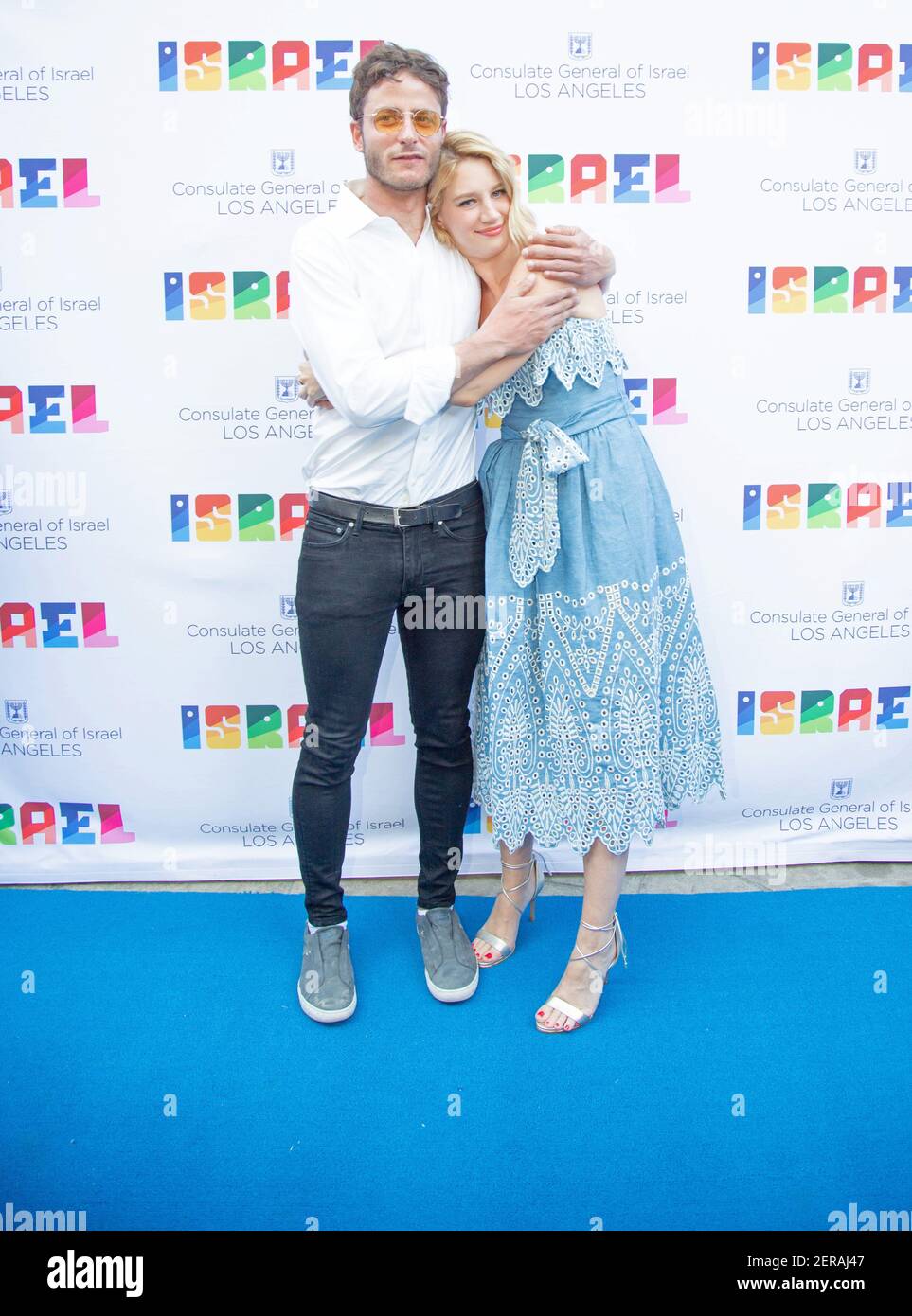 Michael Aloni and Yael Grobglas attend the Israel’s Official 70th ...