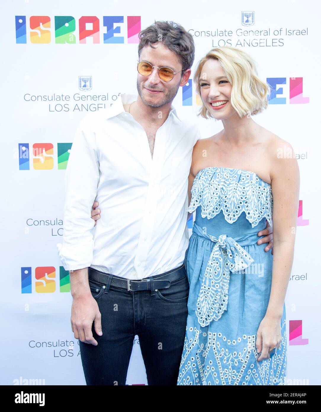 Michael Aloni and Yael Grobglas attend the Israel’s Official 70th ...
