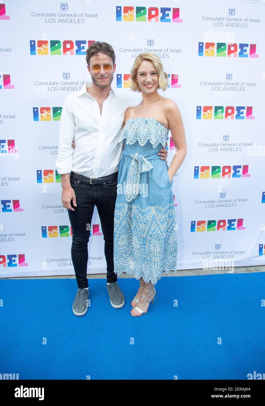 Michael Aloni and Yael Grobglas attend the Israel’s Official 70th ...