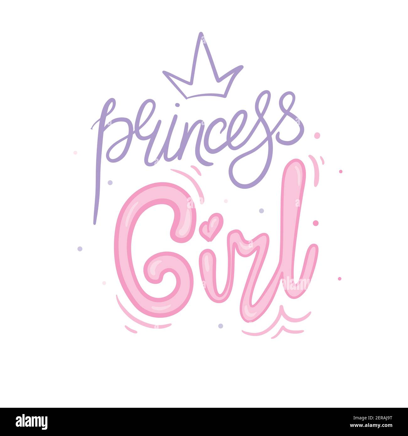 princess girl typography illustration for girl shirt vector Stock ...