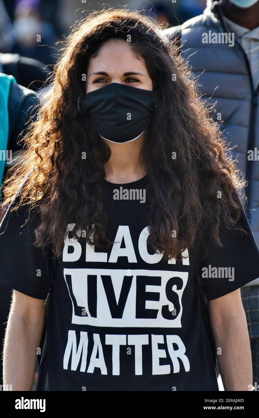 Rome, Italy. 28th Feb, 2021. Black Lives Matter Rome Movement promoted ...