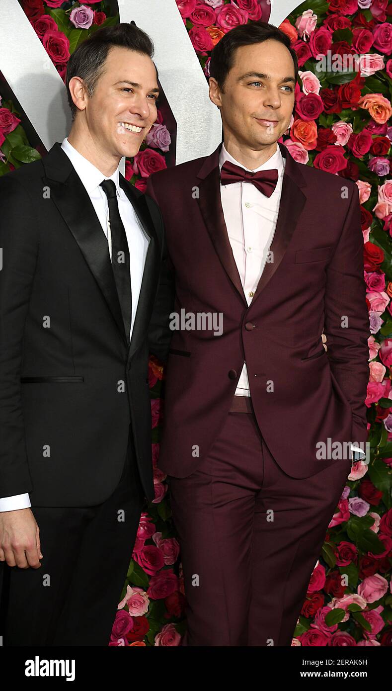 Jim Parsons and Todd Spiewak arrive at The 72nd Annual Tony Awards on ...