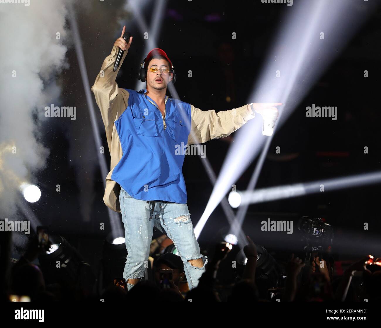 MIAMI, FL - JUNE 9: Bad Bunny is seen performing during the Mix Live ...
