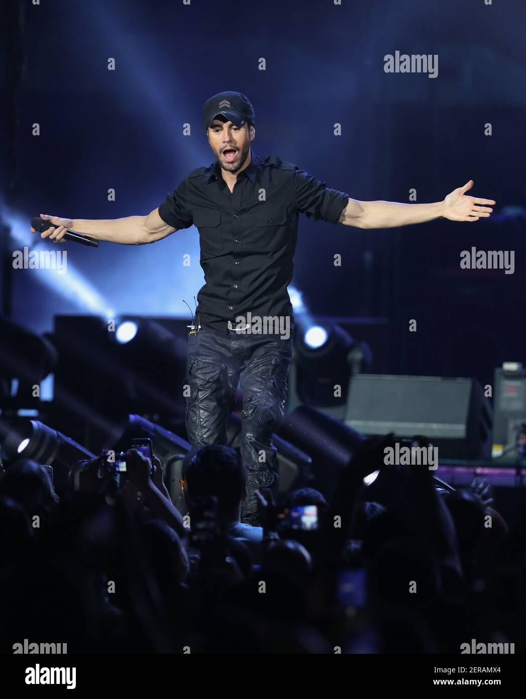 MIAMI, FL - JUNE 9: Enrique Iglesias is seen performing during the Mix ...