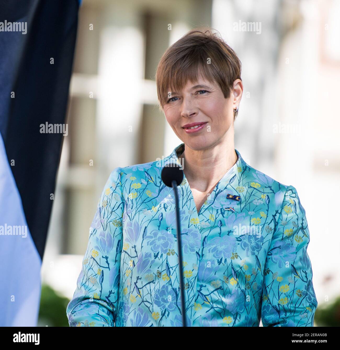 President Kersti Kaljulaid during the press statements at Kadriorg Park ...