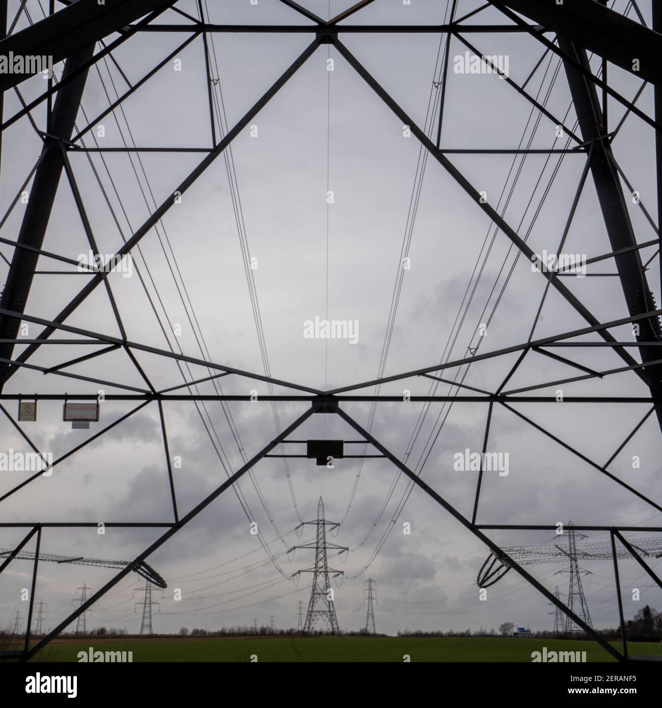 Electricity Tower or Electricity Pylon large steel structure carrying ...