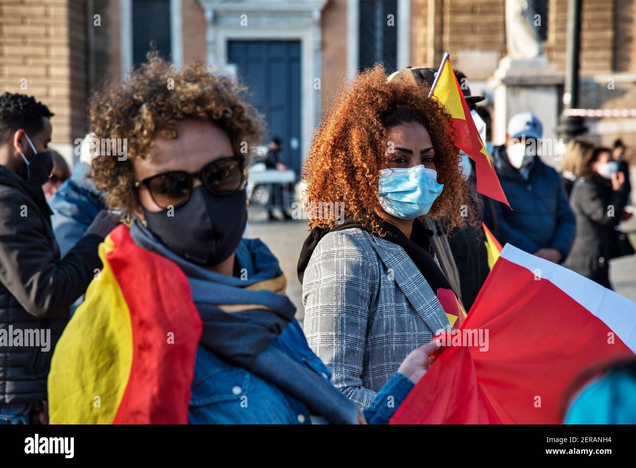 Rome, Italy. 28th Feb, 2021. Black Lives Matter Rome Movement promoted ...