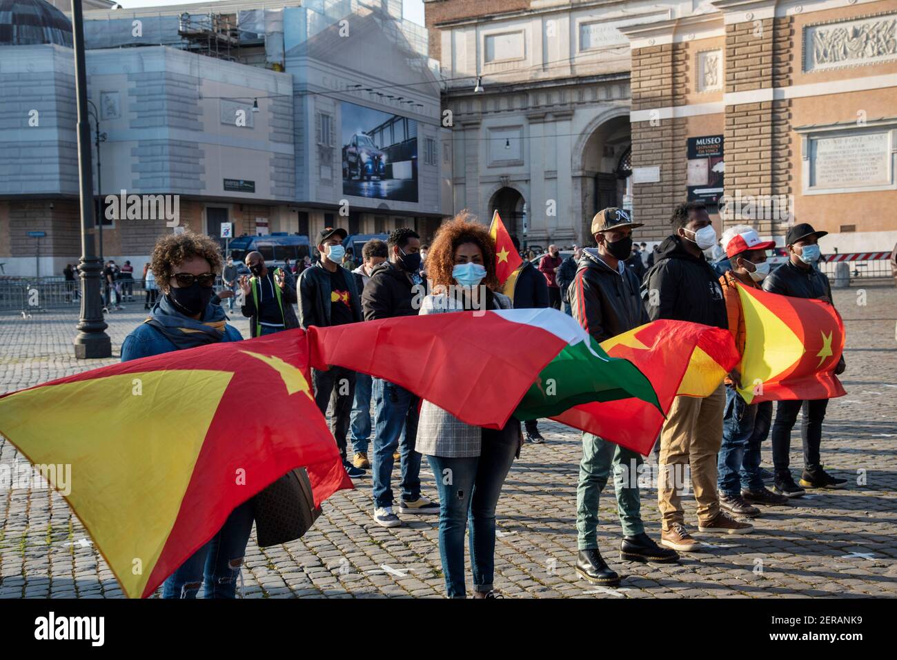 Rome, Italy. 28th Feb, 2021. Black Lives Matter Rome Movement promoted ...
