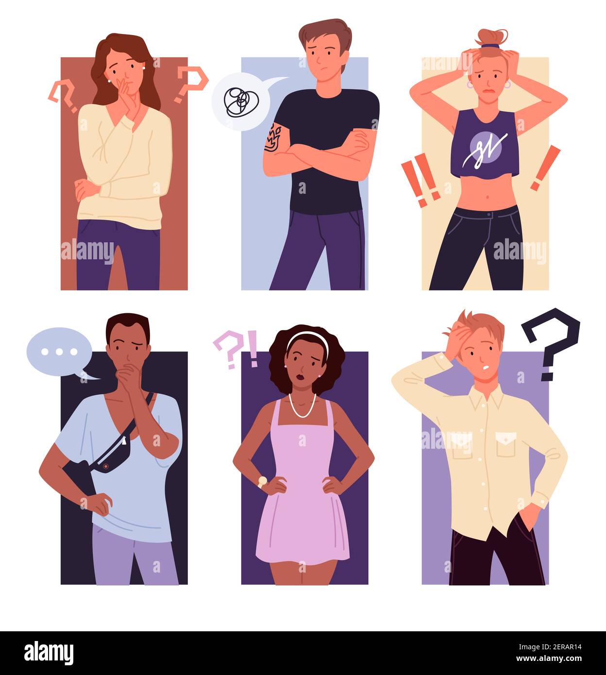 Cartoon confused girl hi-res stock photography and images - Alamy