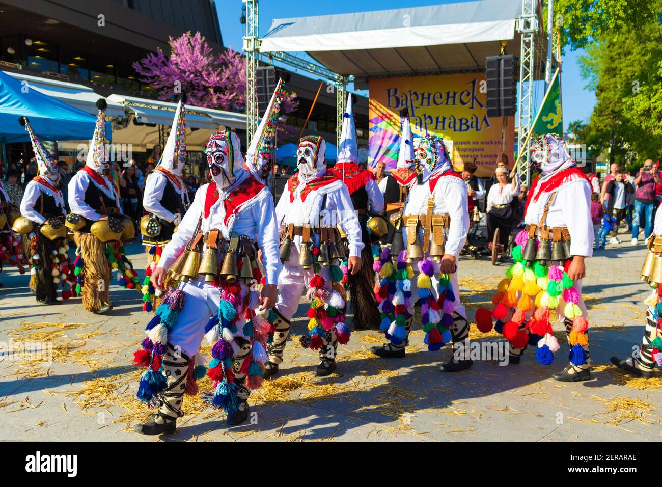 Bulgarian Kukeri at Varna Carnival.Kukeri are elaborately costumed ...