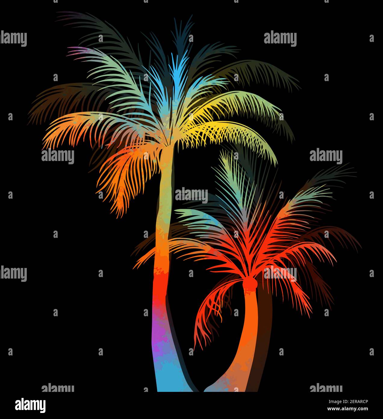 abstract colorful vector palm tree Stock Vector Image & Art - Alamy