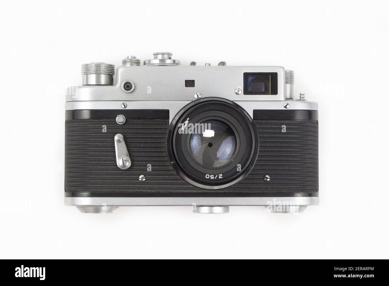 Old camera isolated on white background Stock Photo - Alamy