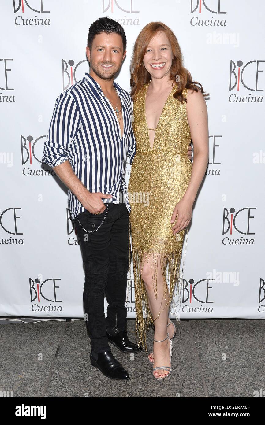 (L-R) Singer Billy Gilman and writer Faleena Hopkins attend the opening ...