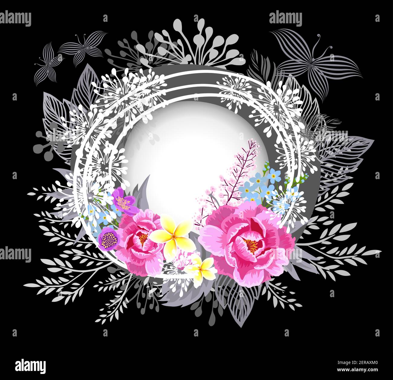 Floral background round Stock Vector Images - Alamy