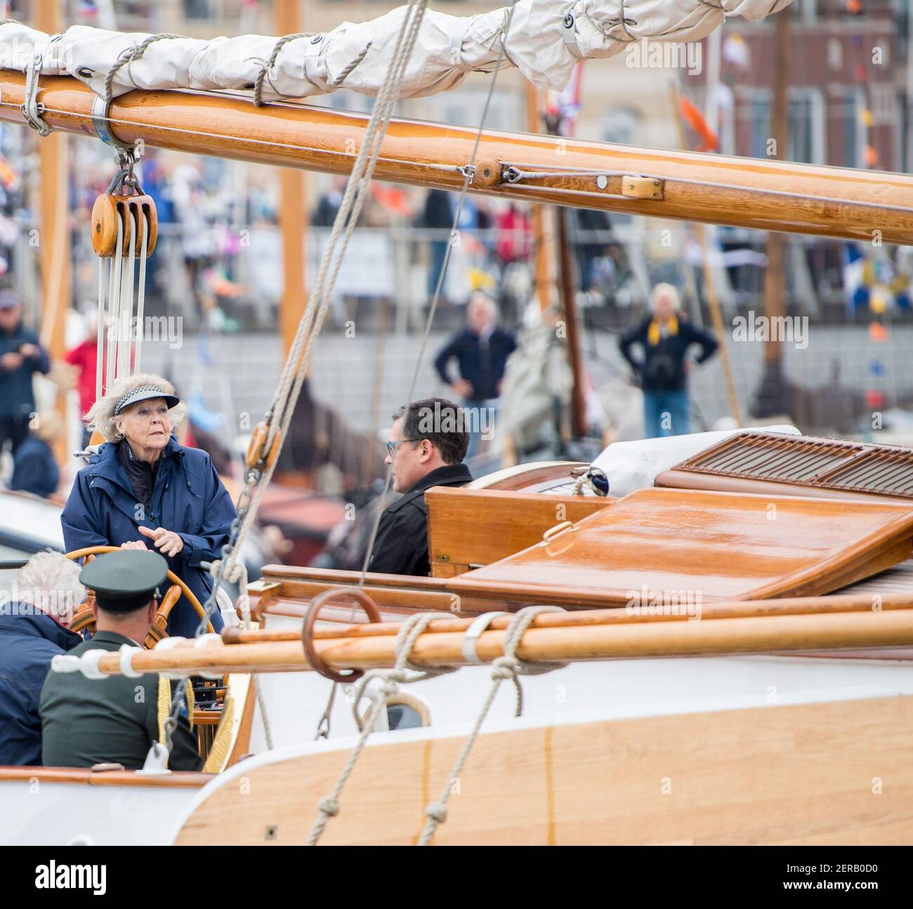 Princess Beatrix sails the Groene Draeck (Green Dragon) during a fleet ...