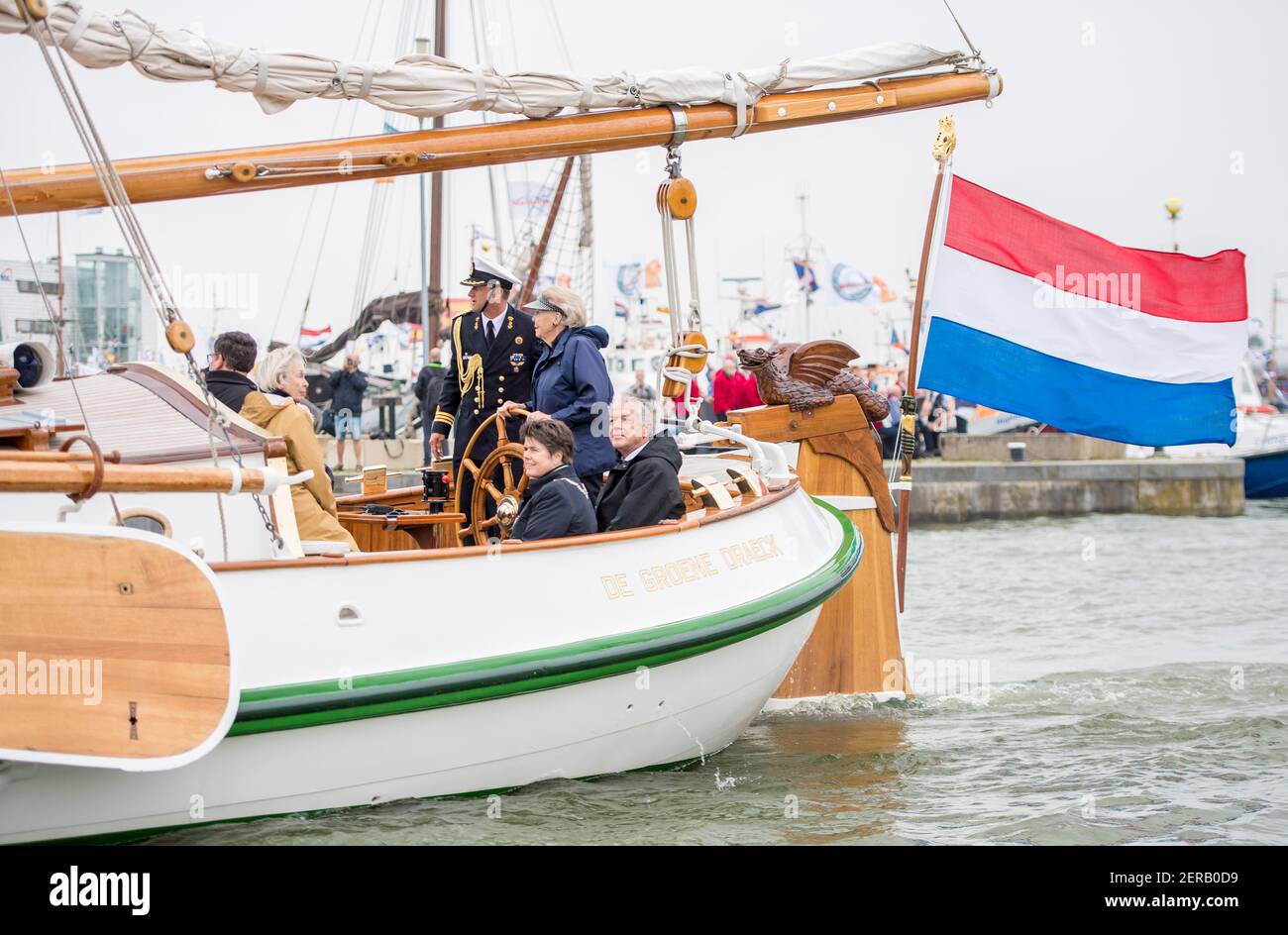 Princess Beatrix sails the Groene Draeck (Green Dragon) during a fleet ...