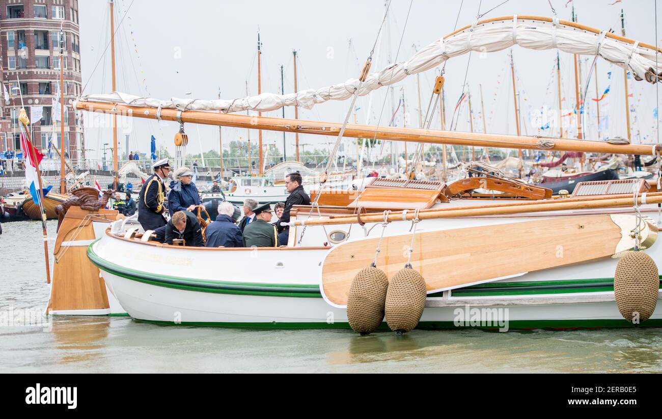 Princess Beatrix sails the Groene Draeck (Green Dragon) during a fleet ...