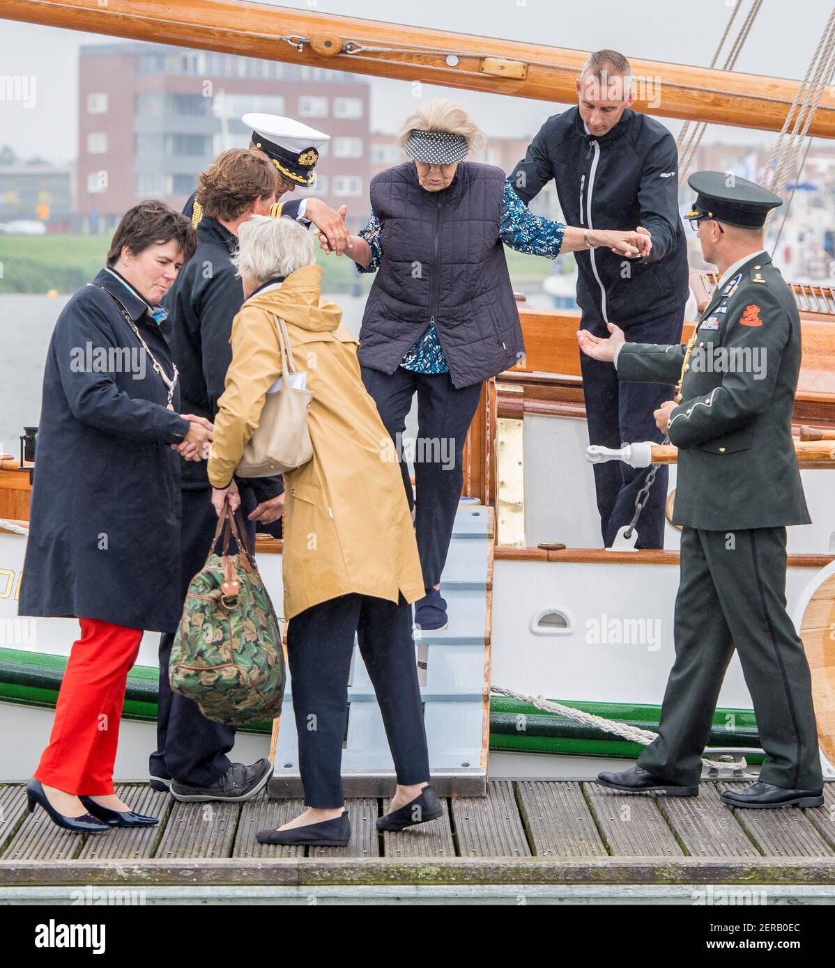 Princess Beatrix sails the Groene Draeck (Green Dragon) during a fleet ...